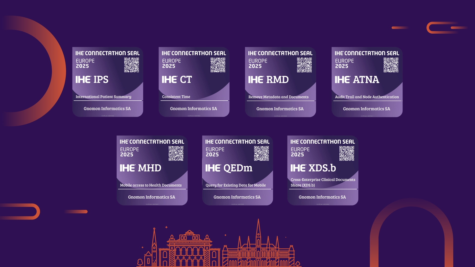IHE Connectathon seals 2025 | Gnomon Informatics SA